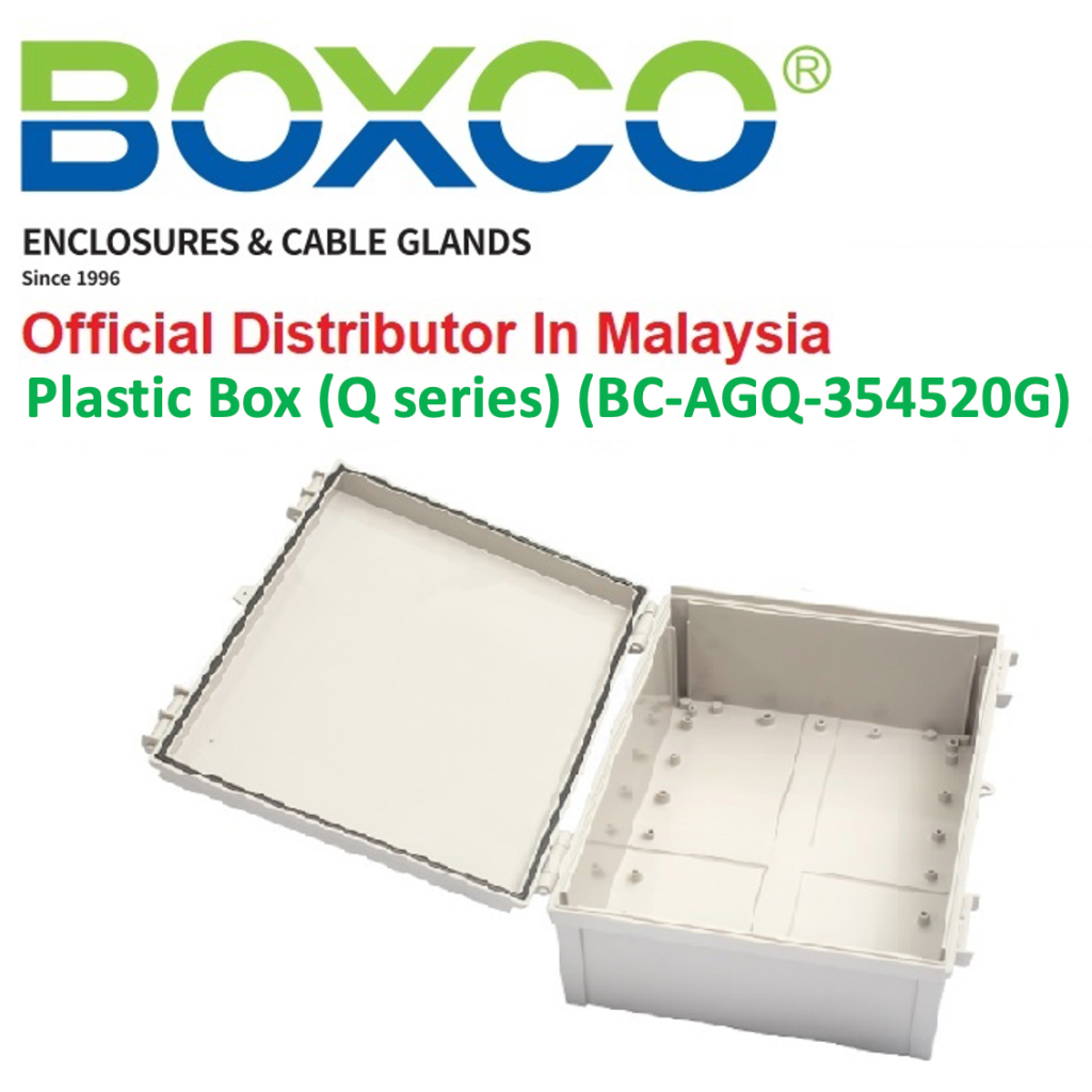 BOXCO BC-AGQ-354520G ABS PVC Enclosure Box with Plastic latch & Plastic ...