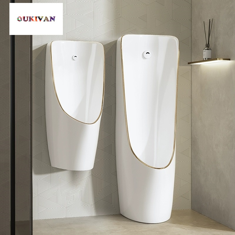 Luxury Ceramic Urinal Pot Wall Hung / Floor Type With Sensor / Hand ...