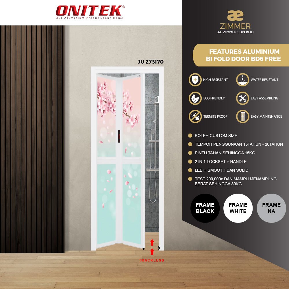 AE Zimmer Onitek BD6 Free CUSTOM MADE / Toilet Door, bifold, Pintu ...