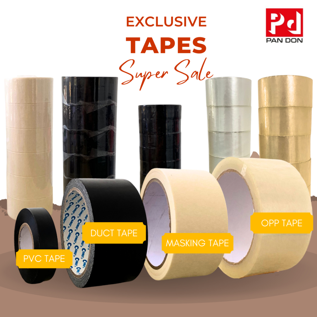 Masking Tape/OPP Tape/Duct Tape/Pvc Tape-6pcs | Shopee Malaysia