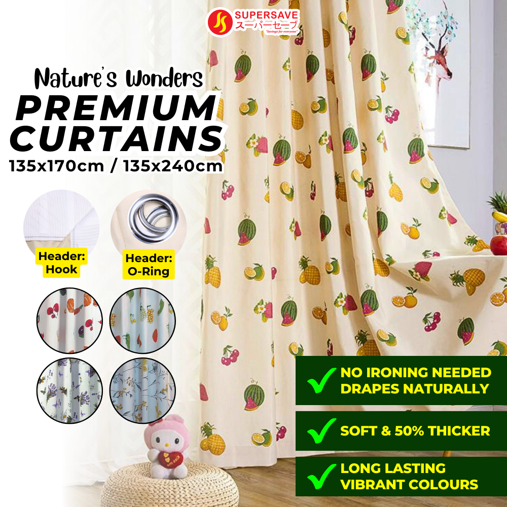 SUPERSAVE Nature Blackout Curtain Langsir Blackout Langsir Bilik Tidur ...