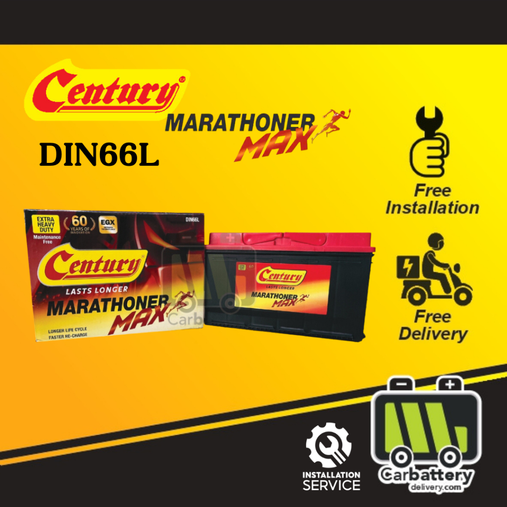 [Installation Provided] Century Marathoner Max DIN66 DIN66L Car Battery ...