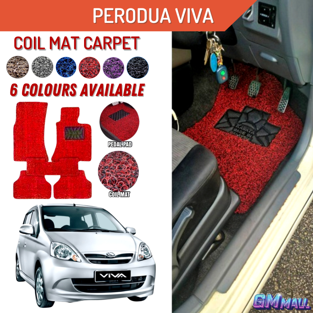 PERODUA VIVA Carpet Set Car Floor Coil Mat Carpet Slot Mat Karpet Kapet ...