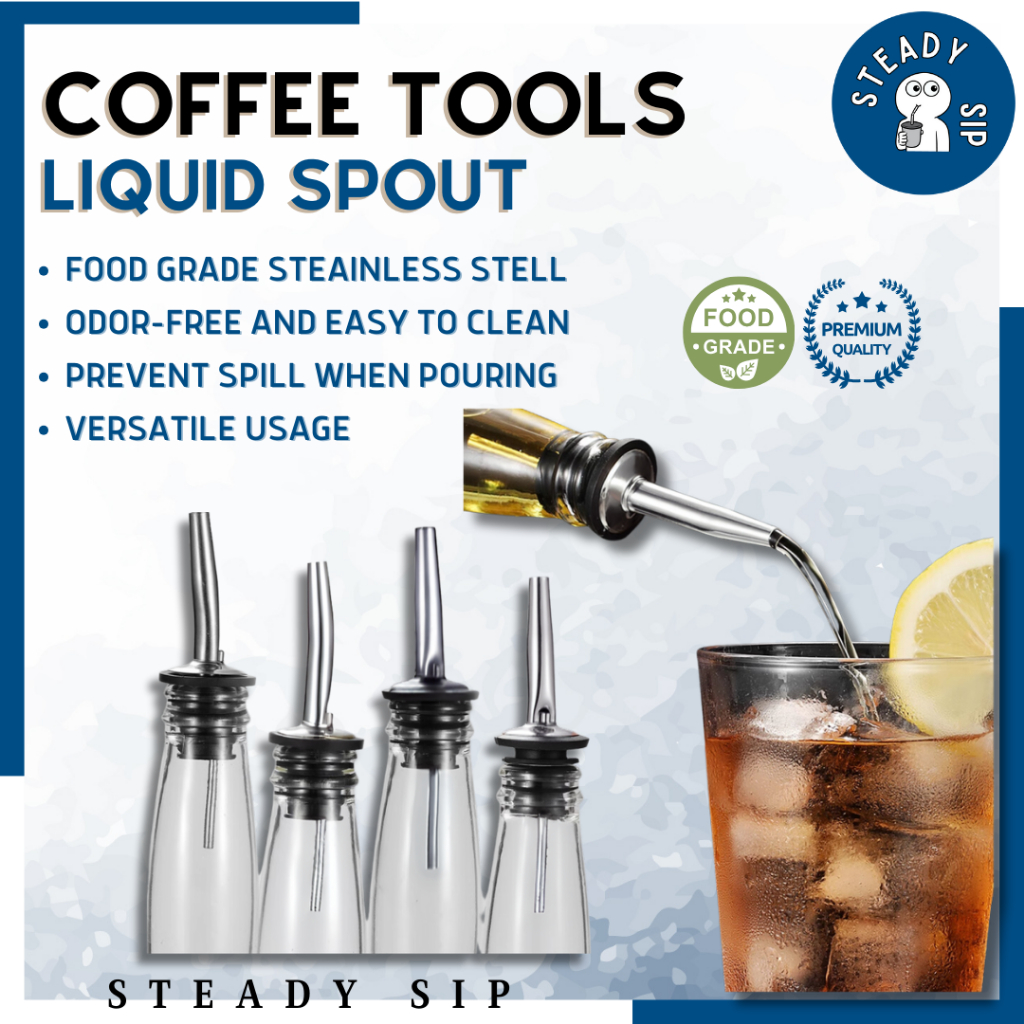 Steady Sip Liquor Pourer Flow Wine Bottle Pour Spout Stopper Stainless ...