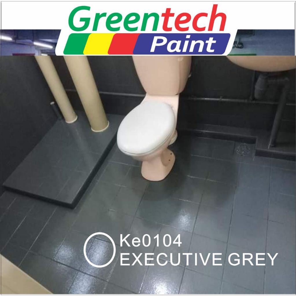 KE0104 EXECUTIVE GREY FULL SET Epoxy Floor Coating TOILET (FREE Tool+1L ...
