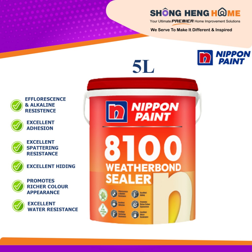 5L Nippon Paint 8100 Weatherbond Sealer (Wall Sealer | Undercoat) | Shopee Malaysia