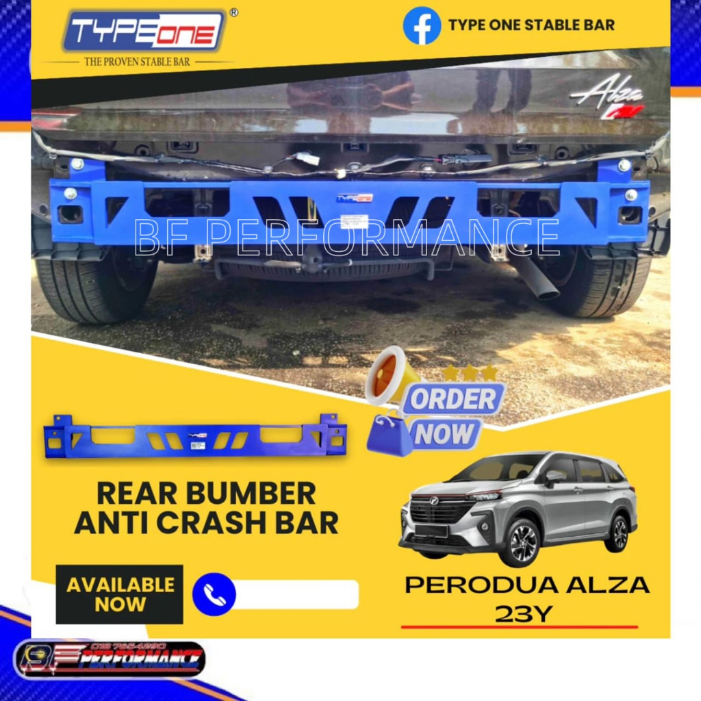 TYPE ONE PERODUA ALZA 2023 REAR BUMPER ANTI CRASH BAR SAFETY BAR TYPE 1 ...