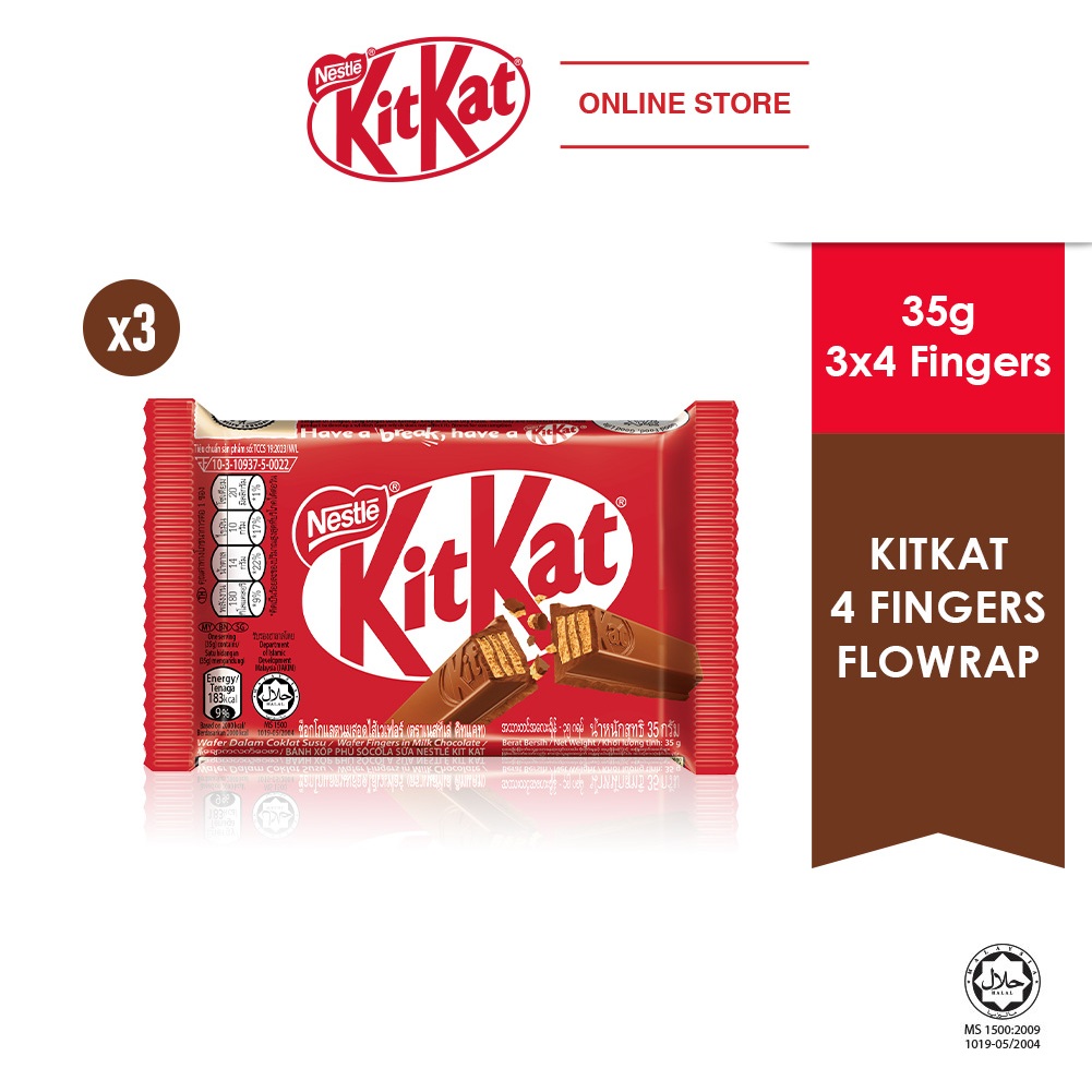 NESTLE KitKat 4-Fingers MIlk Chocolate 35g Bundle of 3 | Shopee Malaysia