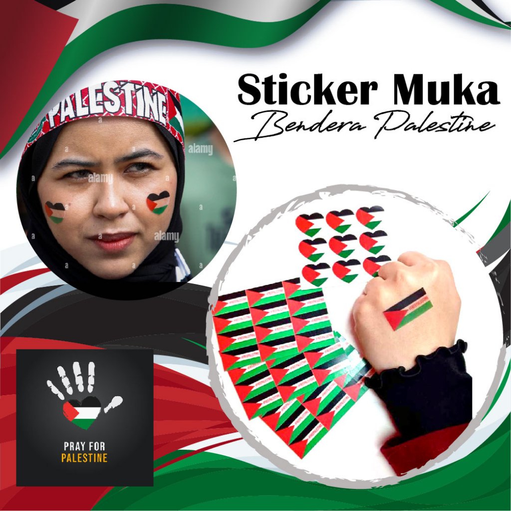 Face sticker palestine stiker muka palestin pelekat stiker pipi ...