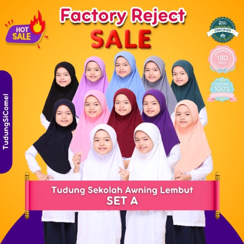 ( FACTORY REJECT) Set A Tudung Sekolah Awning Lembut Reject | Shopee ...