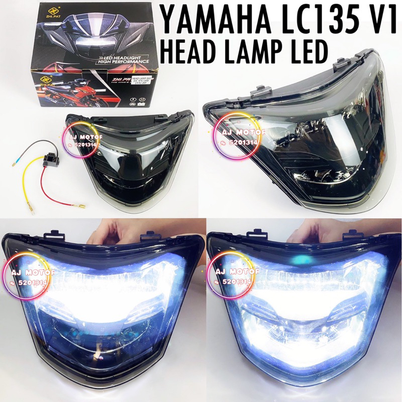 YAMAHA LC135 LC V1 HEAD LAMP LED / SWITCH ON OFF HAZARD LIGHT DOUBLE SIGNAL LCV1 LAMPU DEPAN ...