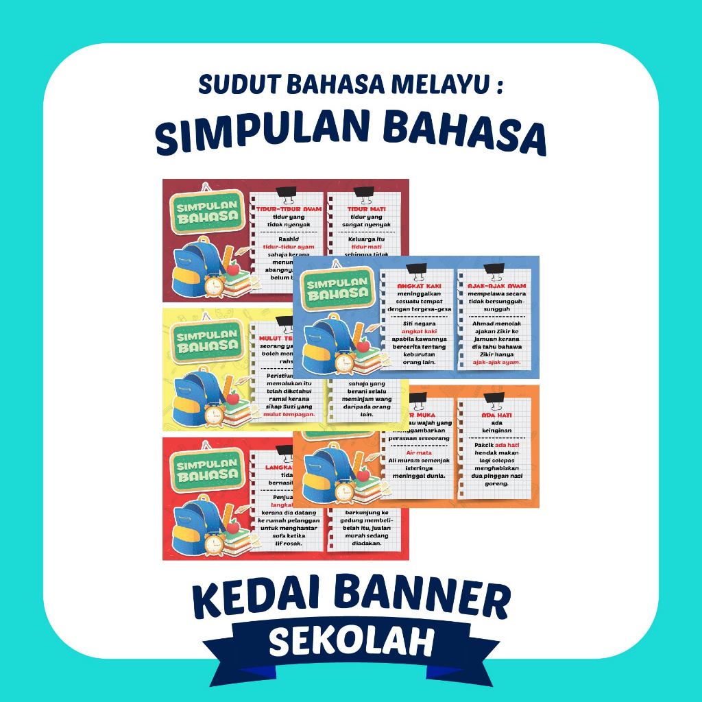Poster Simpulan Bahasa | Peribahasa Melayu | BBM Bahasa Melayu | Sudut ...