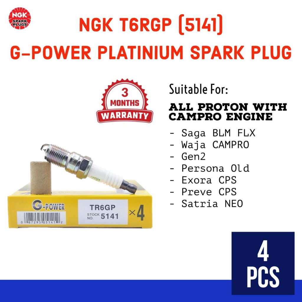 【100% ORIGINAL】NGK G-POWER TR6GP (5141) PALAM PENCUCUH - PROTON CAMPRO ...
