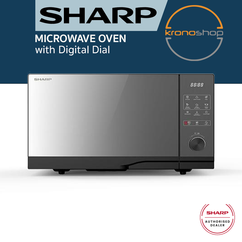 SHARP 23L Flatbed Microwave with Digital Dial R2321FGK R2321-FGK ...