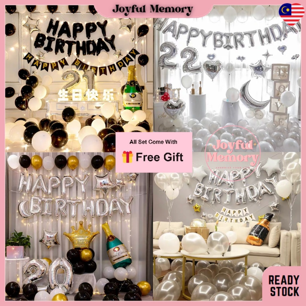 Joyful Memory Black & White Theme Happy Birthday Selamat Hari Jadi ...