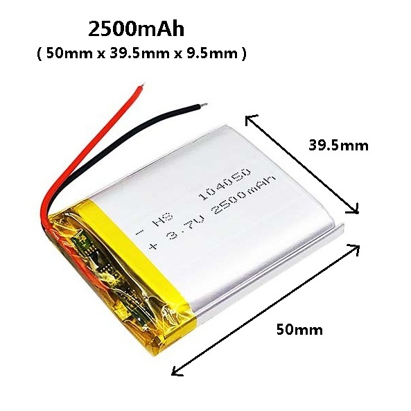 Rechargeable Battery 104050 Battery 2500mAh Li-Polymer 3.7V For ...