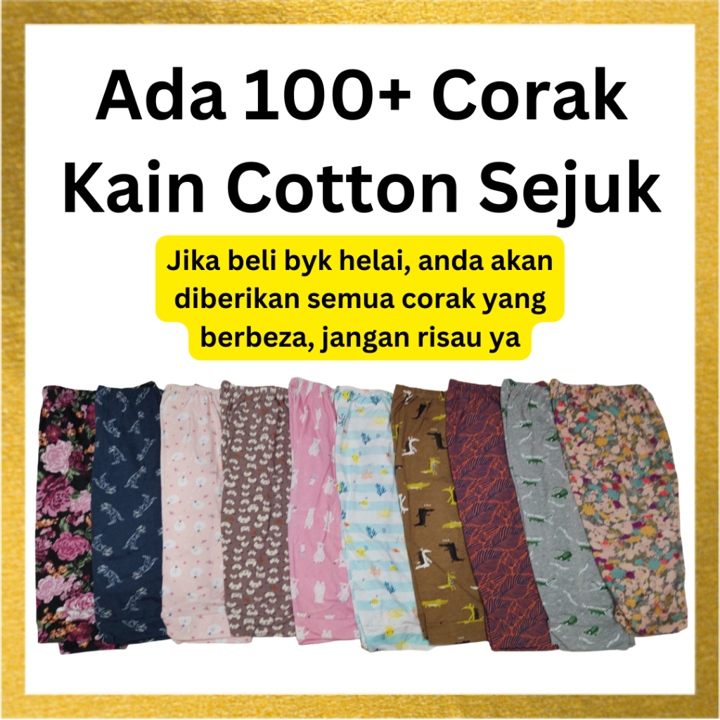 100% Kain Cotton Seluar 3 Suku Dewasa Ada Cekak 100+ Corak Seluar Tidur ...