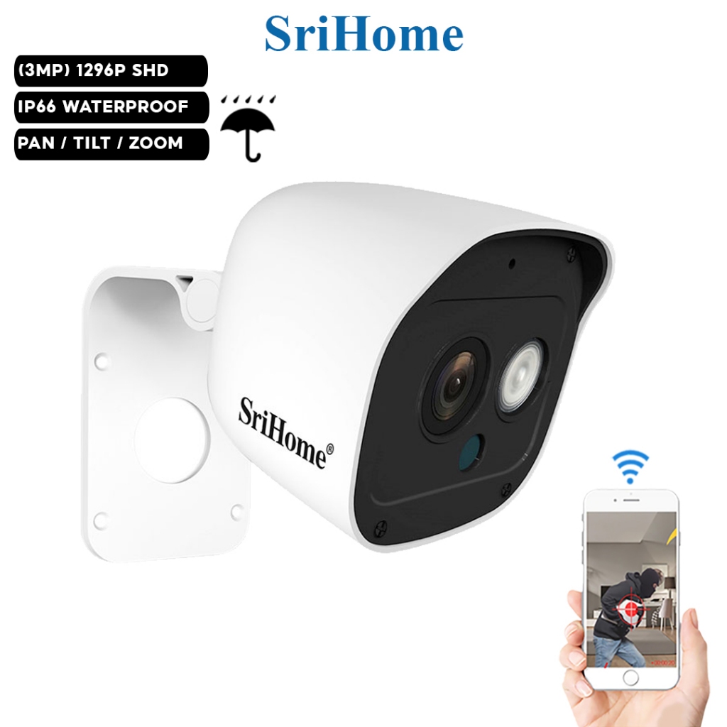 (3MP) CCTV WiFi Camera SriHome SH029 1296P SUPER HD + Two-Way Voice ...