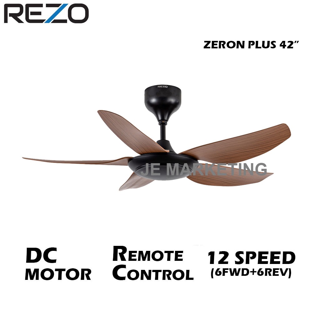 REZO REMOTE CONTROL CEILING FAN WITH DC MOTOR (42") ZERON PLUS 42 ...
