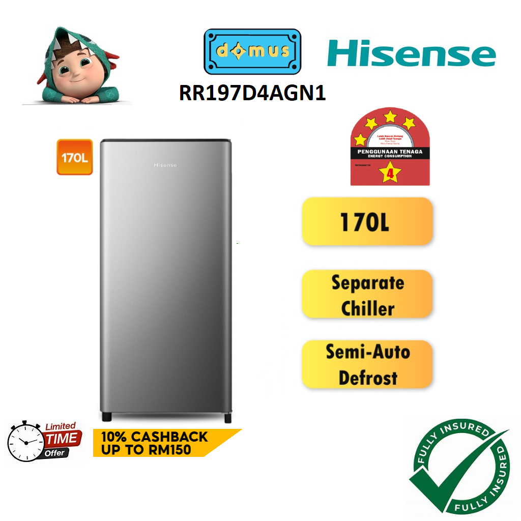 Hisense Single Door Fridge 170L Refrigerator Peti Sejuk Peti Ais 1 ...