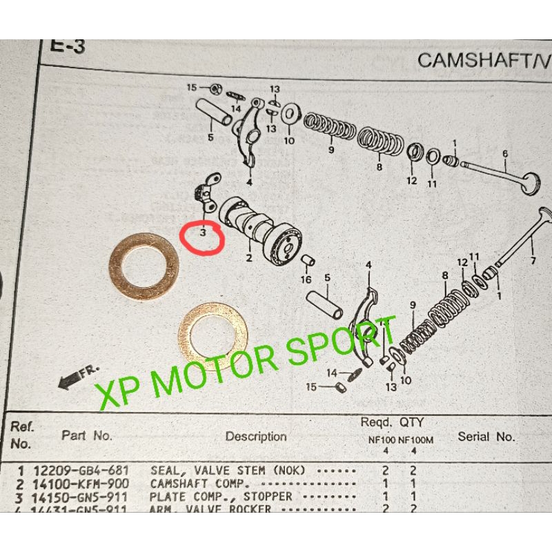 (Harga 2 pcs) Washer Copper Tebal Untuk Ganti Cam Stopper Plate Rocker ...