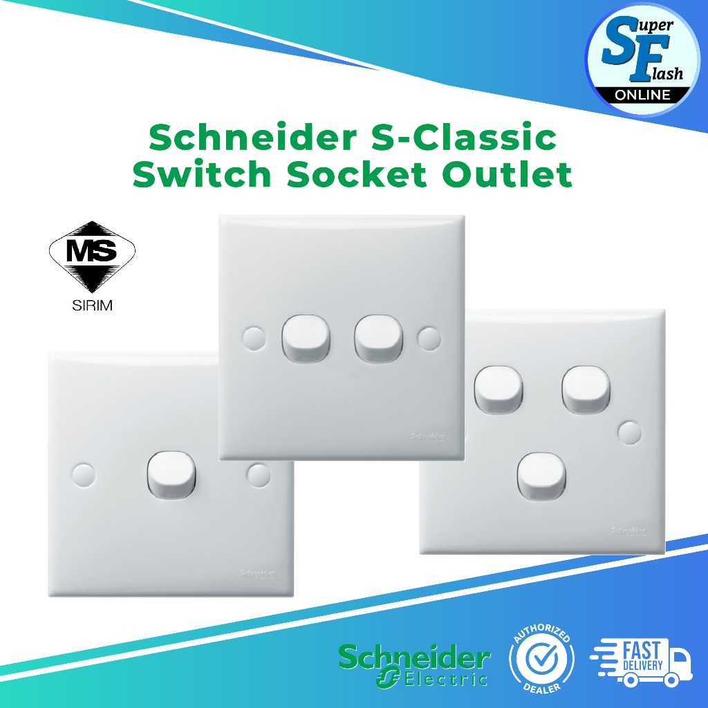Schneider S-Classic Series Switches & Sockets Full Series || Suis Rumah ...