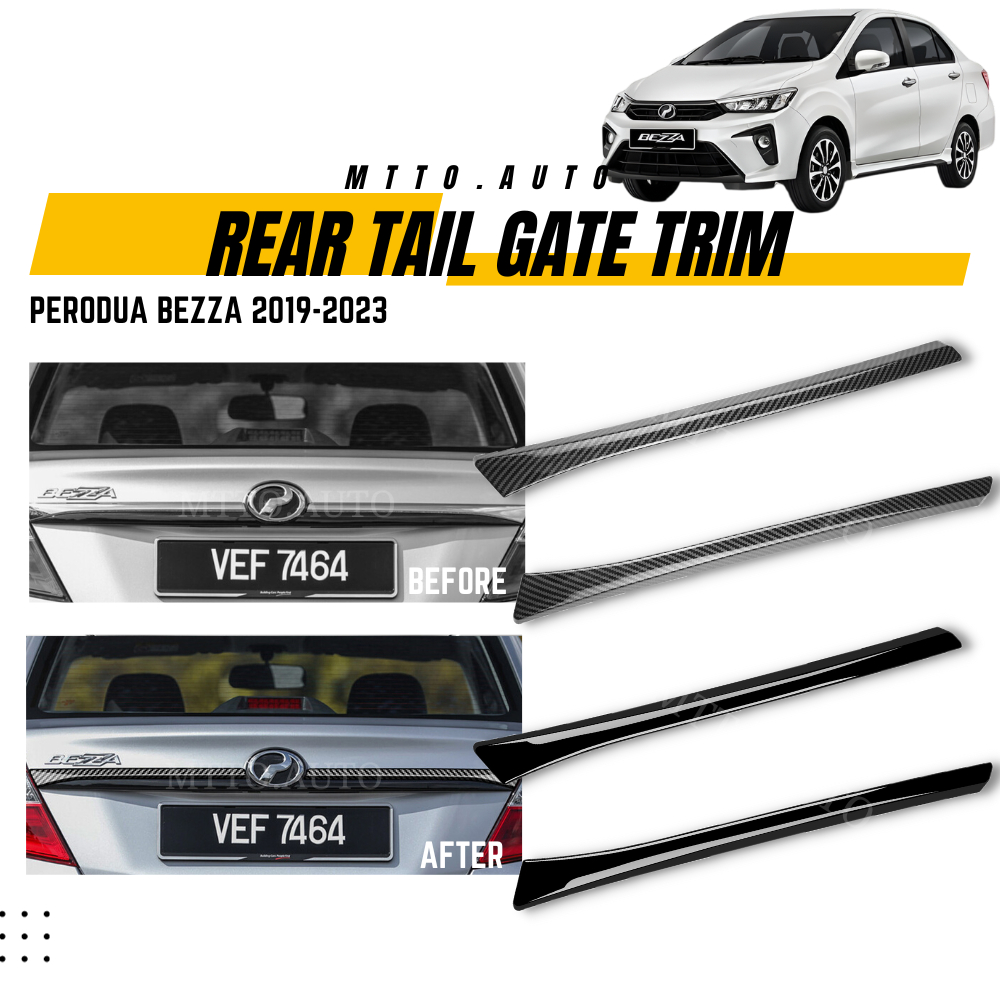 MTTO Perodua Bezza 2019-2023 Exterior Car Rear Tail Gate Trim Garnish ...