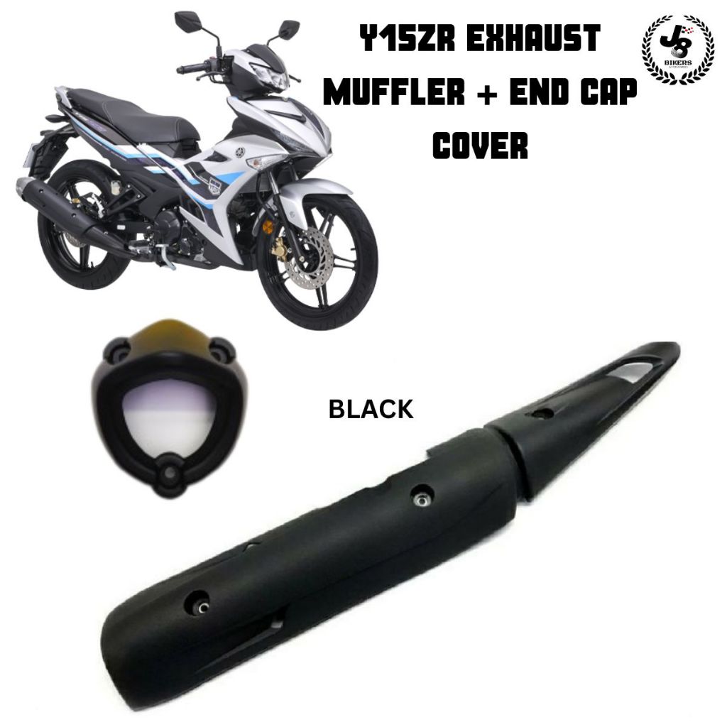 YAMAHA Y15ZR MUFFLER COVER EXHAUST COVER MATTE BLACK + MUFFLER END CAP ...
