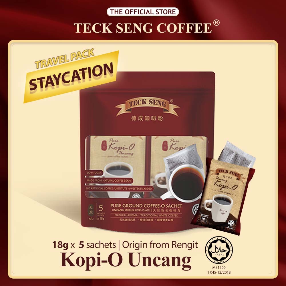 TECK SENG Coffee-O Sachets 5 x 18g | Kopi-O Uncang 5 x 18g | Rengit ...