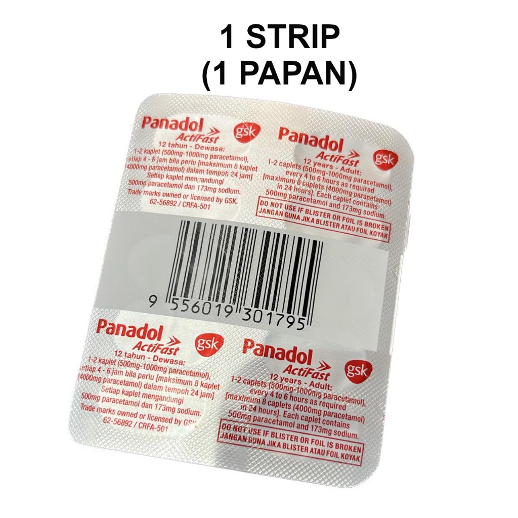 (1 STRIP) PANADOL ACTIFAST 500MG 10'S TAB (EXP 11/2025) | Shopee Malaysia