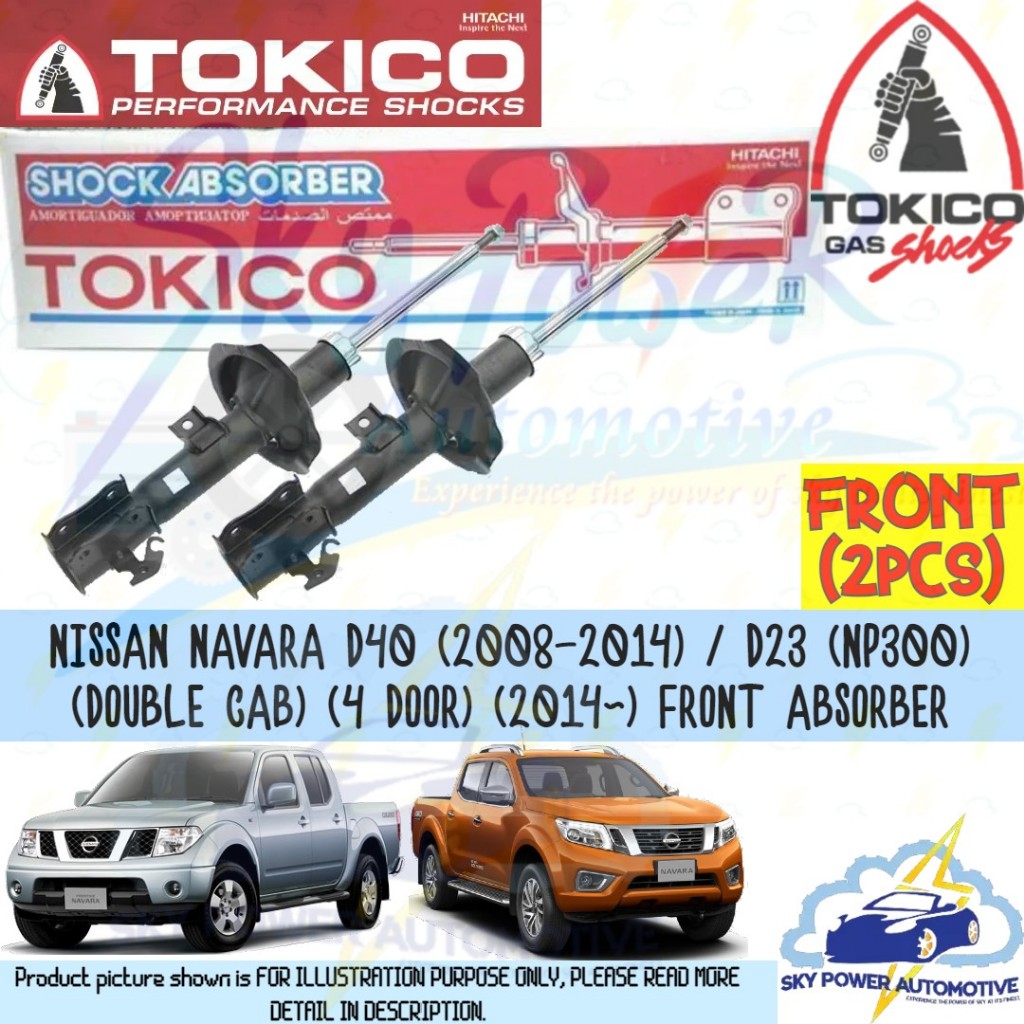 NISSAN NAVARA D40 / D23 NP300 DOUBLE CAB 4 DOOR (2008~) TOKICO (TKC) SHOCK ABSORBER (FRONT 2PCS ...