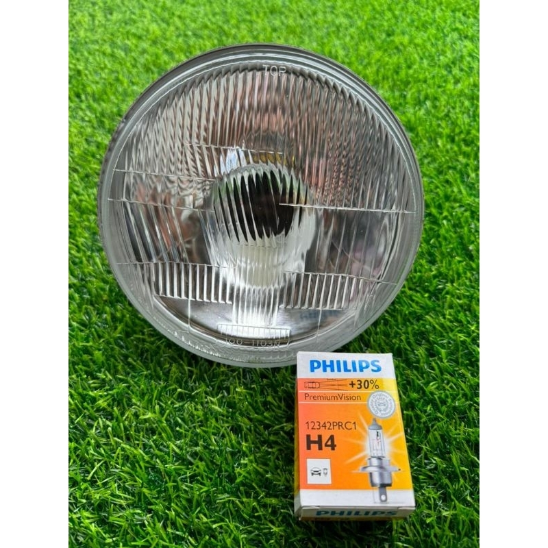 Universal 7" headlight halogen h4 type (including h4 bulb) | Shopee ...