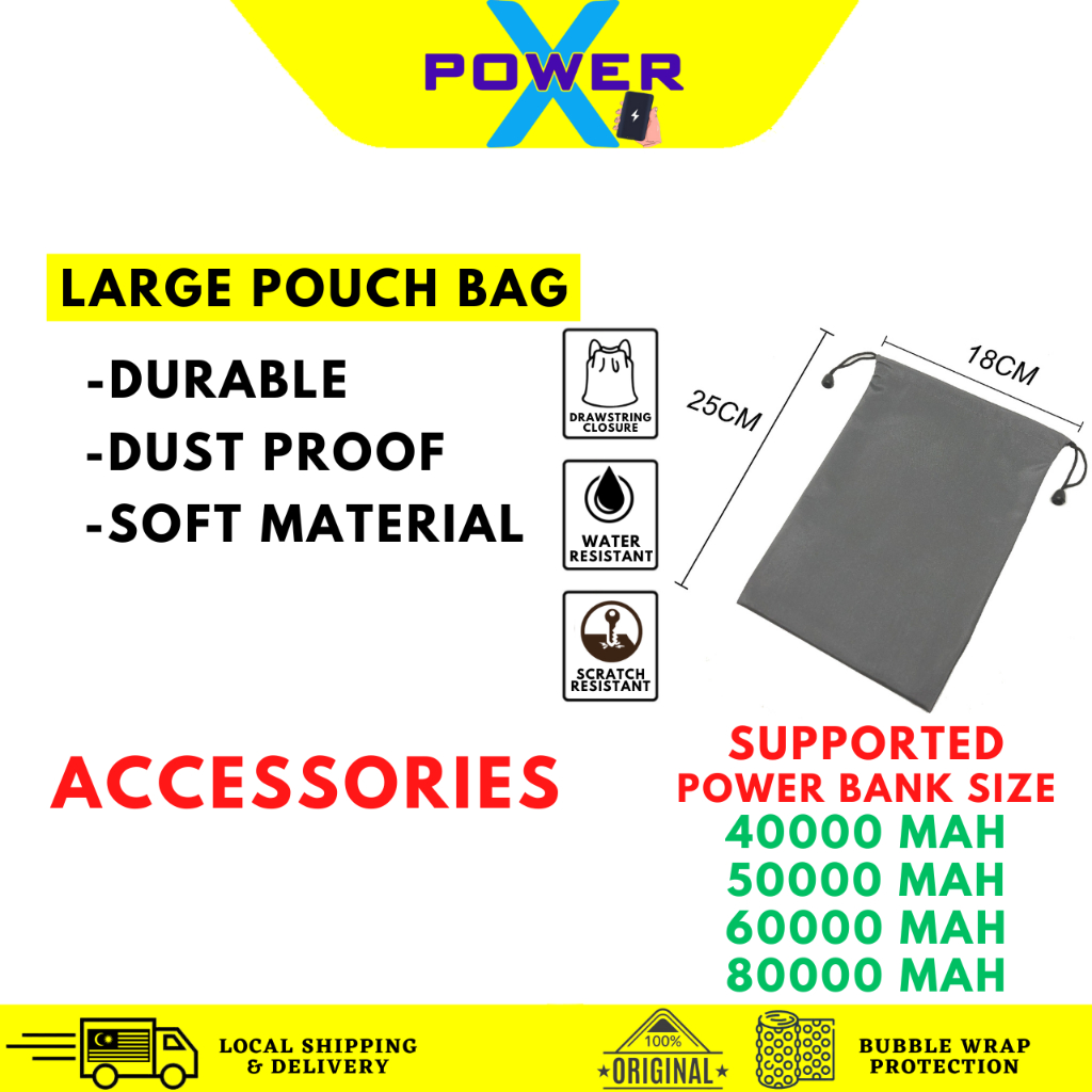 Large Pouch Bag (1 Unit) Drawstring Pouch , For Large Size Powerbank ...