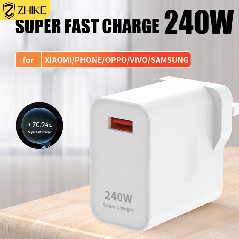 Pengecas USB A Adapter 240W Wall Charger UK Plug Travel Mobile Phone ...
