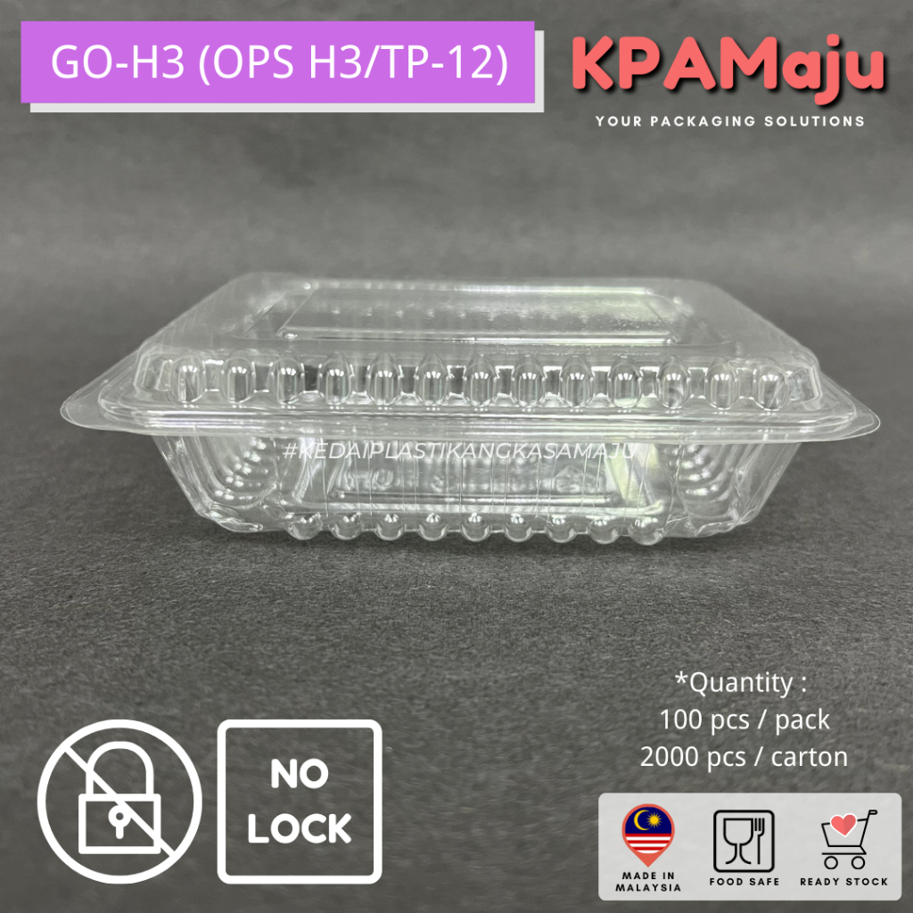 [2000pcs/carton] GO-H3 (OPS H3/TP-12) - Bakery Disposable Plastic Clear ...