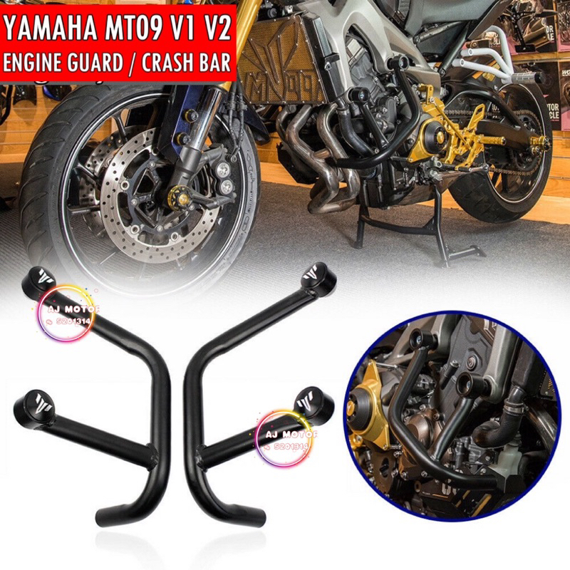 YAMAHA MT09 V1 V2 2014 - 2020 ENGINE GUARD CRASH BAR & BODY SLIDER ...
