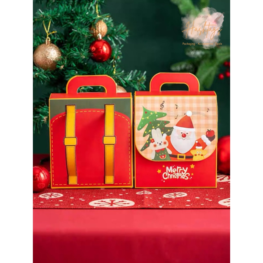 Christmas Handle Gift Box Treat Box Goodies Box | Pastry Cookies Cake ...