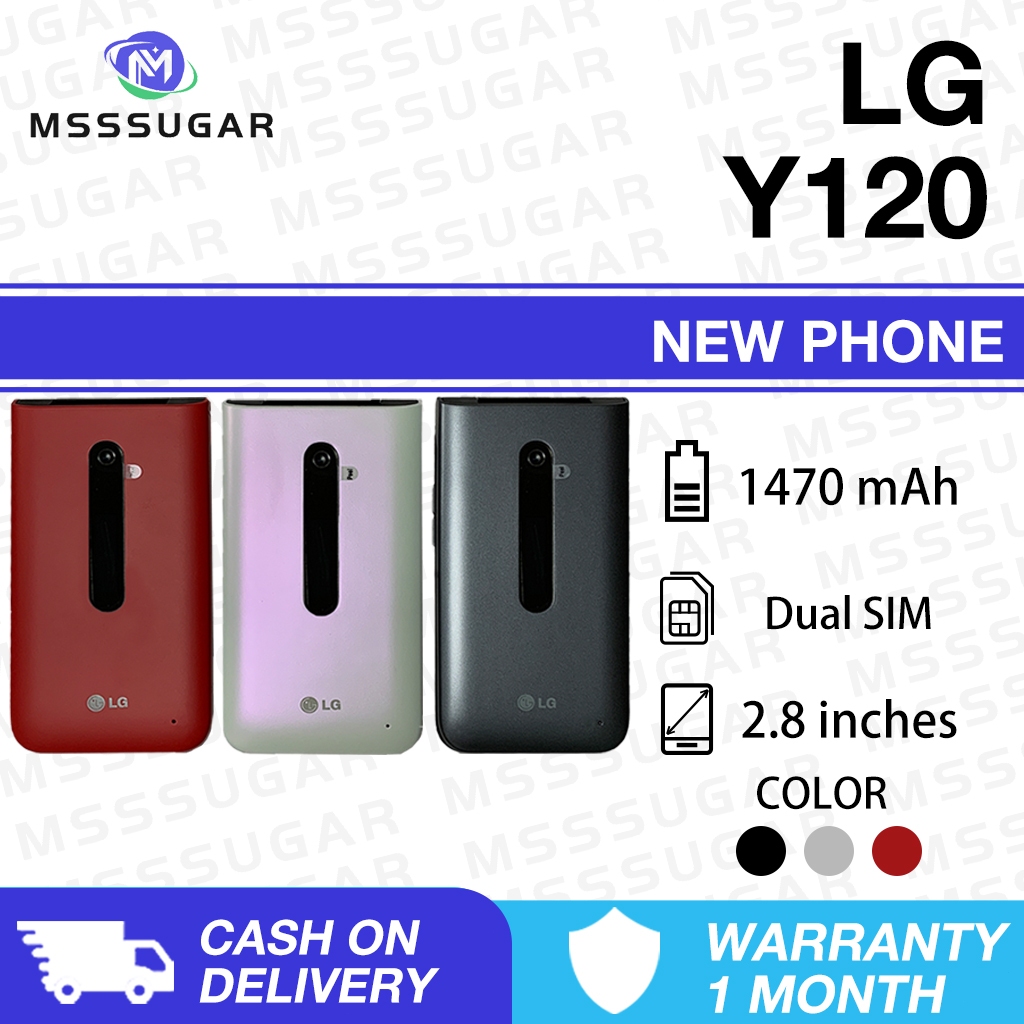 LG Y120 LG Folder 2 Flip Quad Band GSM 2G and Dual SIM Phone Screen Flip Phone Ultra Long ...