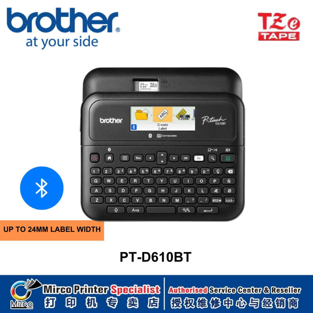 Brother PT-D610 Mobile Portable Label Printer (Bluetooth Connect Direct ...
