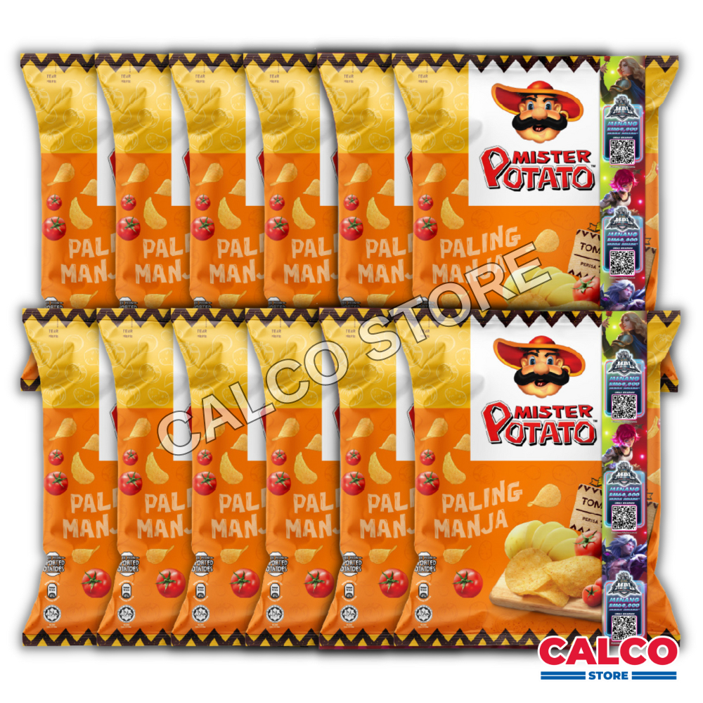 60g x 12pcs Mamee Mister Potato Chips Tomato Keropok Snack Rasa Tomato ...
