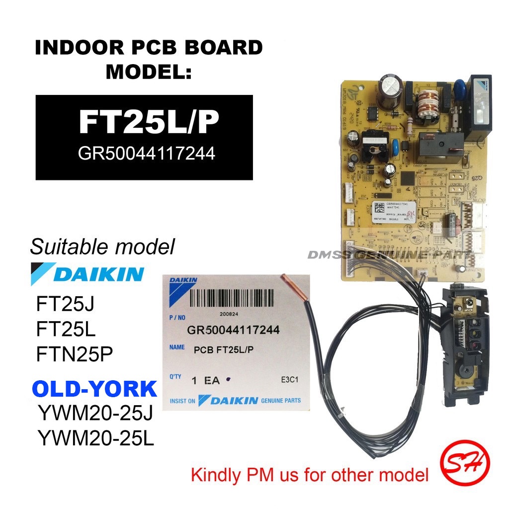 ORIGINAL DAIKIN INDOOR PC BOARD PCB YWM FT FTN 10/15/20/25 L/M/J/P AIRCOND OLD-YORK | Shopee ...