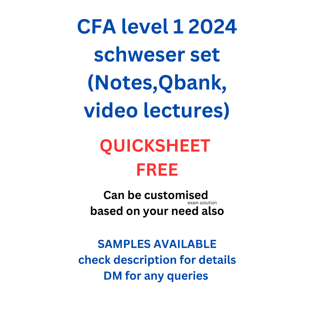 CFA level 1 2024 Schweser set (Free Quicksheets) | Shopee Malaysia