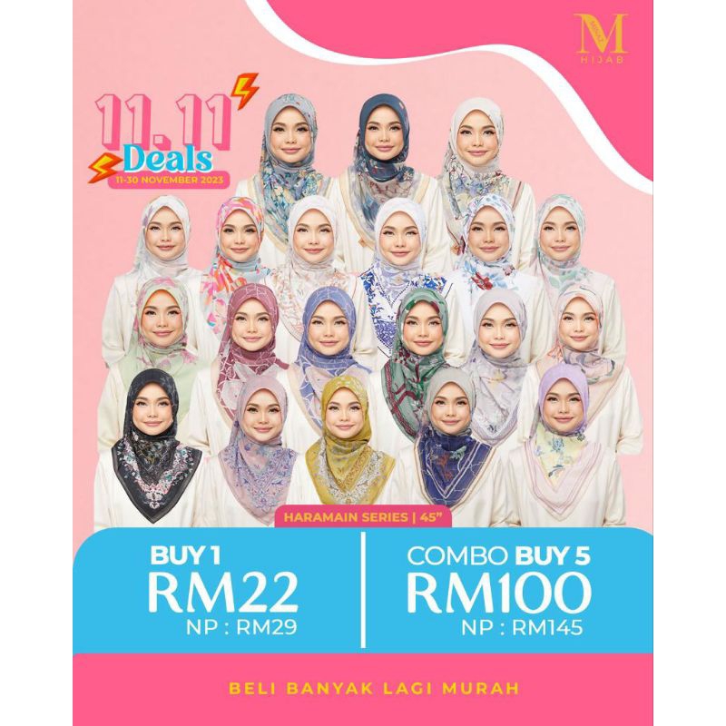 BAWAL MINAZ BLOMING RAYA 2023 , MINAZ HARAMAIN BY MINAZ HIJAB | Shopee ...