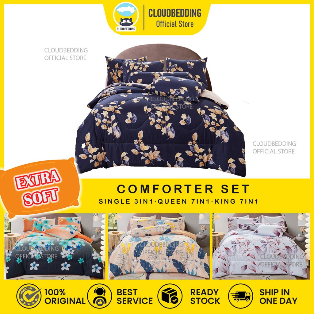 Comforter Set 7IN1 Super Single/ Queen/ King Cadar with Comforter ...