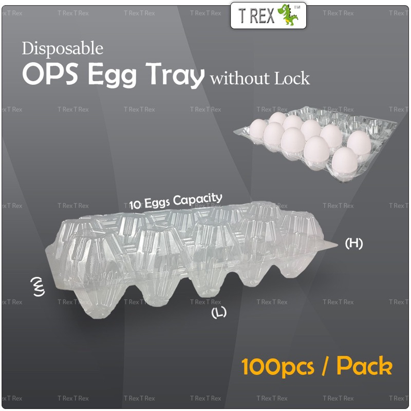 100pcs Disposable OPS Egg Tray Without Lock / Transparent Egg Container ...