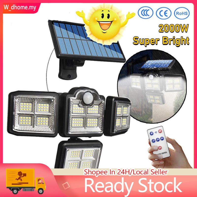3000W 198COB Solar Wall Light Waterproof Solar Garden Light Auto on/off ...