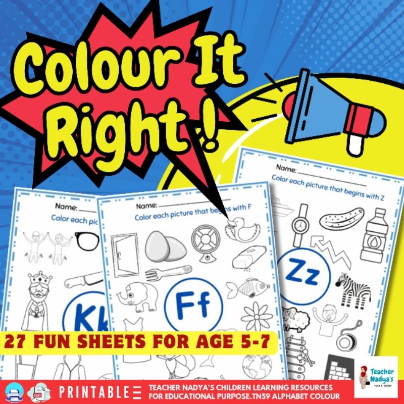 [ PRINTABLE / PDF ] Colour It Right | TN59 Master Spelling While ...