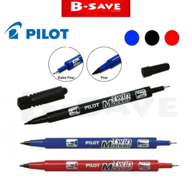 Pilot Twin Permanent Marker Fine/Extra Fine SCA-TM-B | Shopee Malaysia