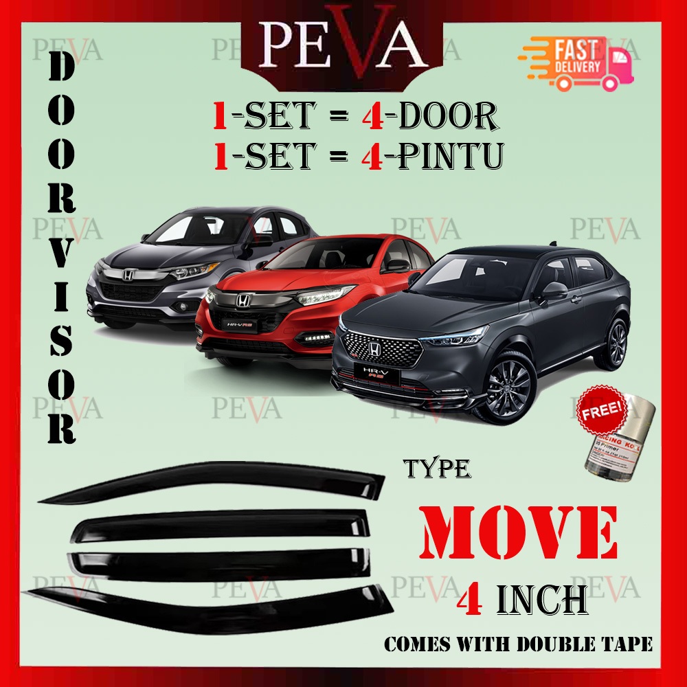 Honda HRV Old New Door Visor 4PCS Car Window Mugen Small Move Air Press ...