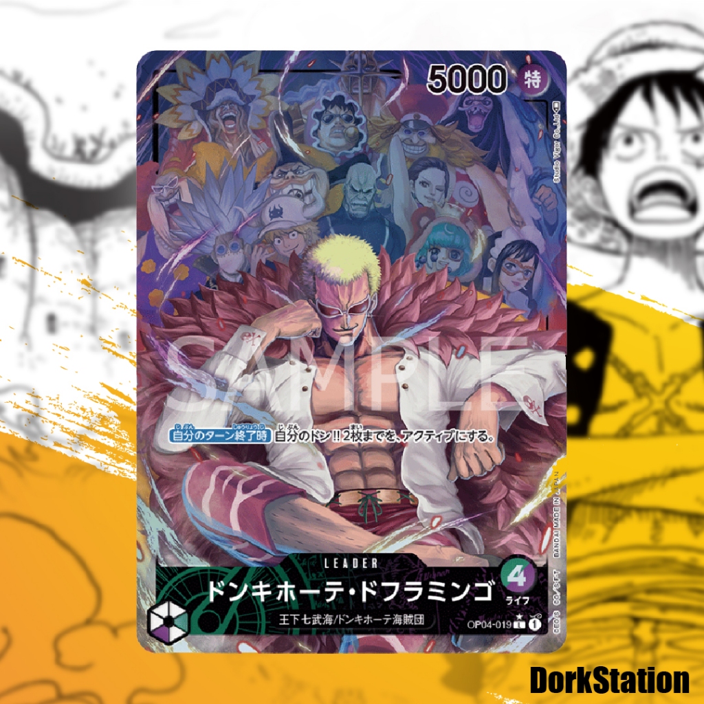One Piece OP04-019 Doflamingo Leader Card op04 Alternate Art AA Parallel L P-L TCG | Shopee Malaysia
